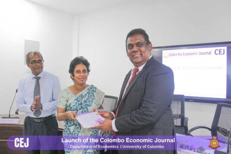 The Launch of the First Issue: Colombo Economic Journal (CEJ ...